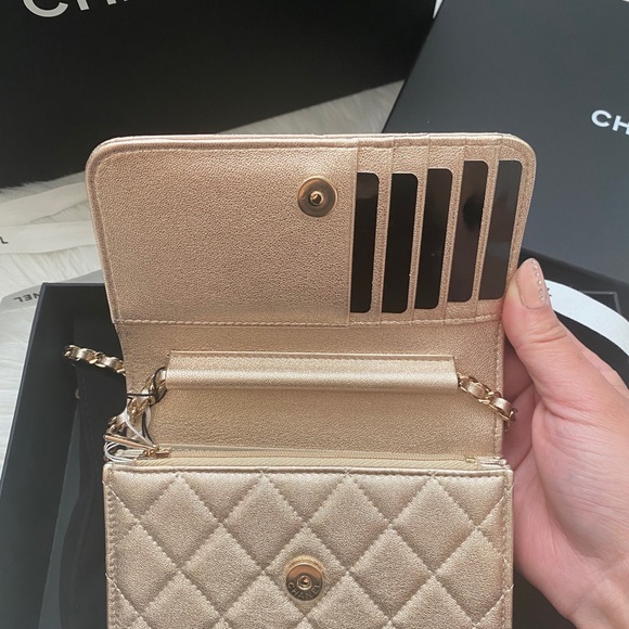 CHANEL | Bags | Chanel Mini Woc Iridescent Gold | Poshmark